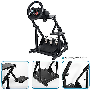 Anman G25 Racing Simulator Cockpit Stand Fit for Logitech PRO G27 G29 G920,Fanatec,Thrustmaster T500RS T300RS Adjustable Foldable Height Gaming Steering Wheel Shifter Mount NO Steering wheel and pedal