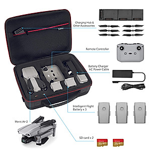 Smatree 9.7L Hard Carrying Case Compatible with DJI Air 2S / DJI Mavic Air 2 Fly More Combo, Fit for Remote Controller and Other Accessories