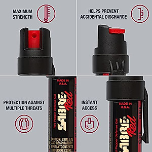SABRE Pepper Gel with Attachment Clip, Protect Against Multiple Threats with 35 Bursts (5X The Competition), Gel is Safer, UV Marking Dye, Twist Lock Safety, 0.67 fl oz