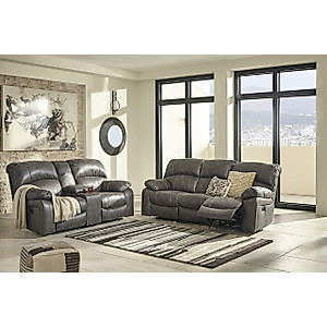 Signature Design by Ashley Dunwell Adjustable Power Rocker Reclining Sofa with USB Charging, Gray