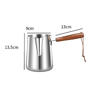 IEUDNS Turkish Warmer Coffee Pot Butter Melting Pot Tea Kettle with Scale Multipurpose Milk Warmer Pot Stainless Steel for Household, 1000ml