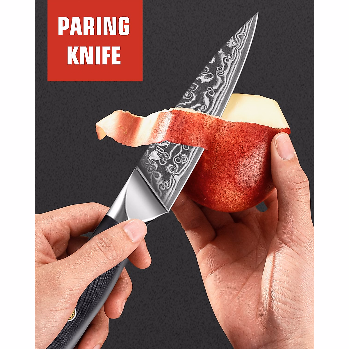 MOSFiATA Kitchen Knife ，Damascus paring Knife 3.5 inch Fruit Knife