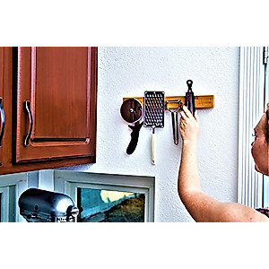 Green Direct 16 inch Magnetic Knife Holder, Use as A Wood Knife Storage Bar, Utensil Holder, Tool Holder, Art Supply Organizer & Kitchen Organizer