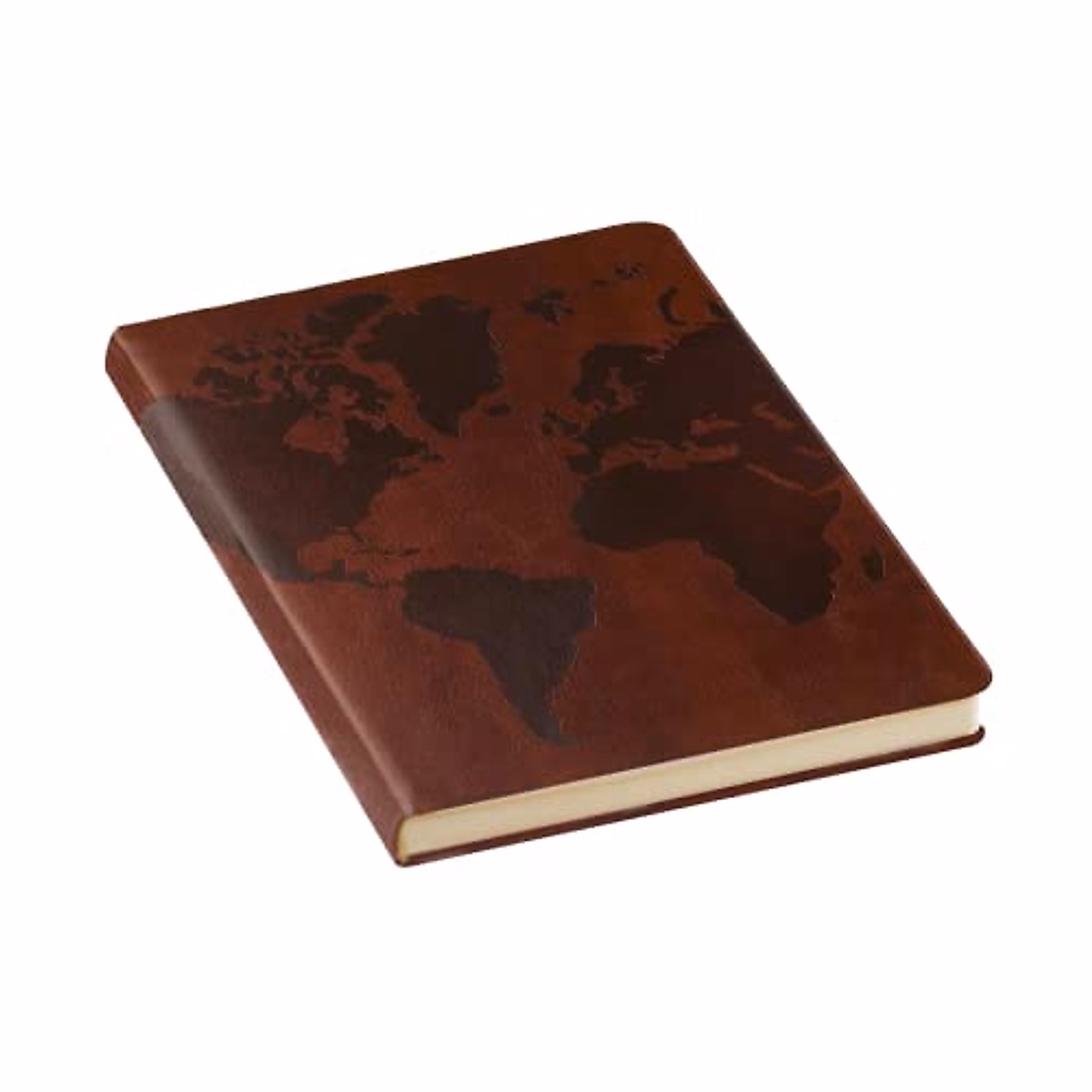 Eccolo Lined Journal Notebook, Flexi-Cover, World Map, 256 Ruled Pages, Medium 5.75-x-8.25 inches