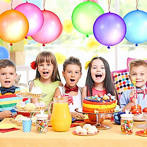 60 Pcs Light up Punch Balloons with Multicolor LED Light, Glow in The Dark Party Favors Light up Punching Balloons with Rubber Band Handle for Halloween Wedding Birthday Spring Party Supplies