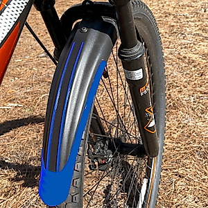 RNX Blue Mountain Bike Mud Guard Front and Rear Fenders Set, Wide, Universal, Adjustable