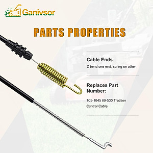 Ganivsor 105-1845 Lawnmower Traction Drive Control Cable for 22" Recycler Toro Front Drive Self Propelled Mowers