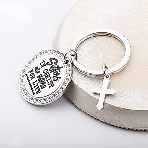 WKXZMTR Sisters in Christ Gifts Sisters in Christ are Sisters for Life Keychain Christian Jewelry (Christ Sister KS)