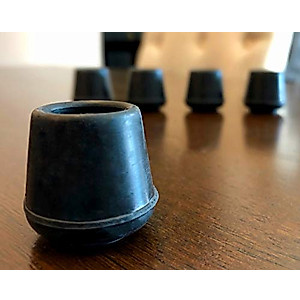 Shepherd Hardware 9125 5/8-Inch Inside Diameter Rubber Leg Tips, 4-Pack, Black