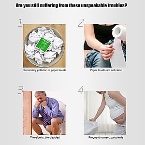 Septpenta G1/2 Bidet Attachment for Toilet, No Need to Plug in Wear Resistant High Pressure Resistant Toilet Bidet Dual Nozzle, Knob to Control Water Pressure for Sanitary and Feminine Wash (White)