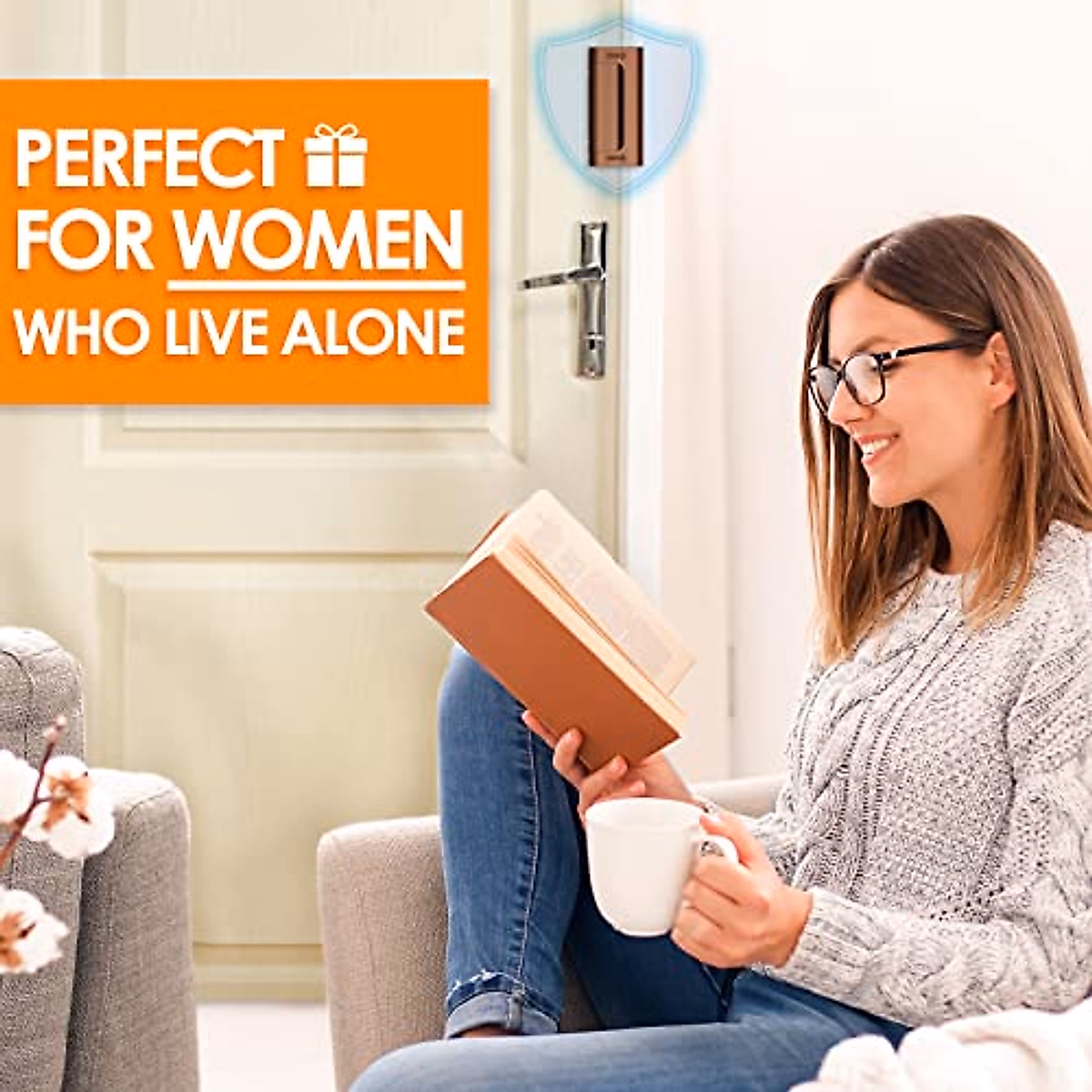 Door Reinforcement Lock Home Security - Door Locks for Kids Safety Childproof Door Latch Guard with 3" Stop Withstand 800 lbs Inward Swinging Front Door Upgrade Night Lock Prevent Unauthorized Entry