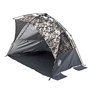 E-Z UP Wedge Portable Beach Tent, 51"x51" Entrance with 3 Roll-Up Windows and Storage Pocket, Camo Spring