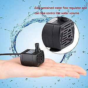 Aquarium Water Pumps,driew Mini Submersible Water Pump, DC 5.5-12V 5V 9V 12V Brushless Waterproof Pumps for Pond Aquarium with 4.5 Feet Cord, 200L/H