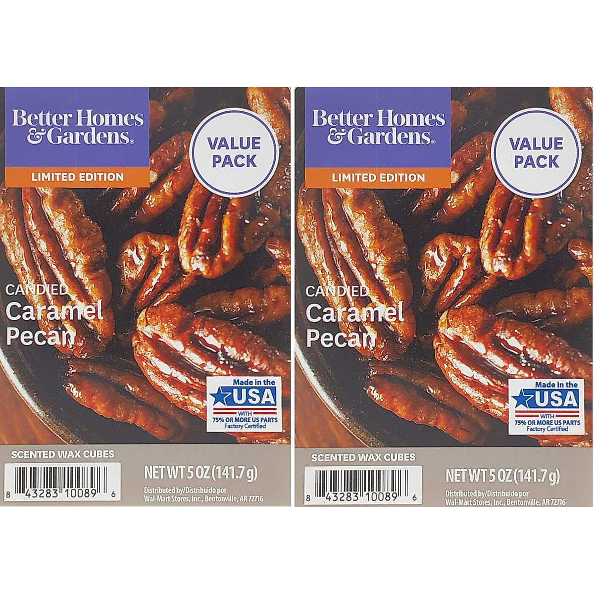 Better Homes and Gardens Candied Caramel Pecan Scented Wax Cubes 5oz - 2-Pack