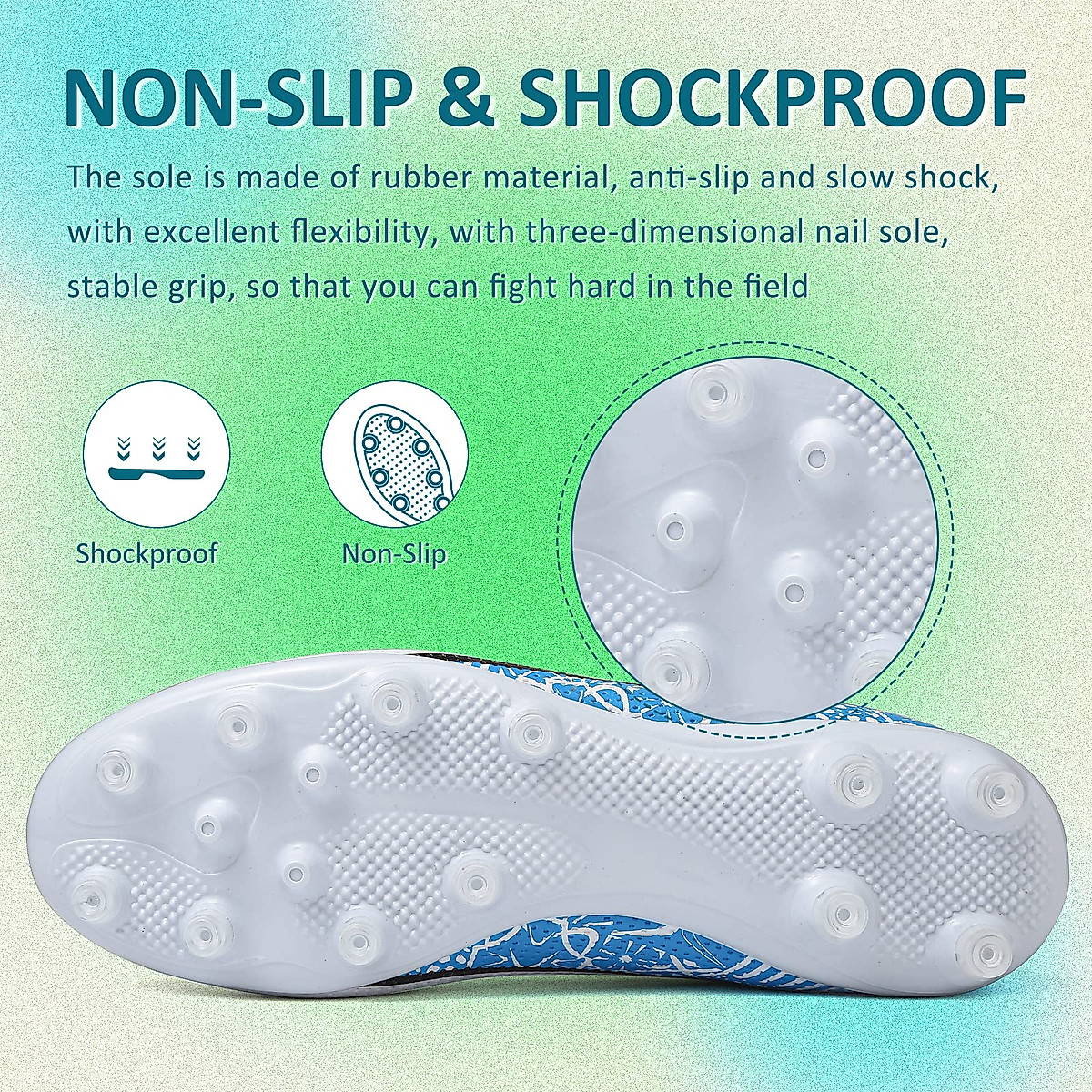 Soccer Cleats Mens Football Cleats Women Tacos de Futbol para Hombre Soccer Shoes for Big Boy Tacos de Futbol Zapatos de Futbol para Hombres Outdoor Soccer Shoes High Top Football Boots AG/FG