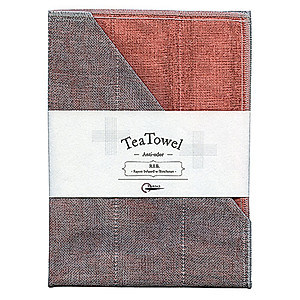 Nawrap Charcoal-Infused Tea Towel, Coral X Binchotan Gray, Naturally Anti-Odor