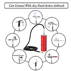 Casubaris Airbrush kit with compressor portable cordless airbrush kit,rechargeable auto stop dual action air brush pen,match different airbrush guns for barbers model painting nail art craft makeup