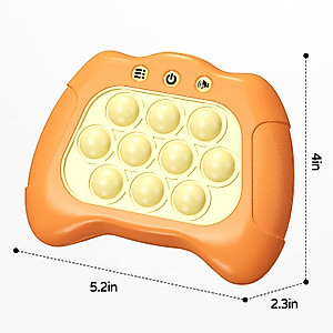 AIQI 2024 LED Push Game Fidget Toy with Music,Four Modes and Electronic Speed Push Game for Stress Relief and Brain Exercise,Ideal for Adults, Boys and Girls [Orange]