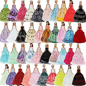 GIETIOS 5Pcs Handmade Clothes Dress for Doll Wedding Party Dresses Gown Outfit Costume Suit for 11.5 inch Dolls Random Style