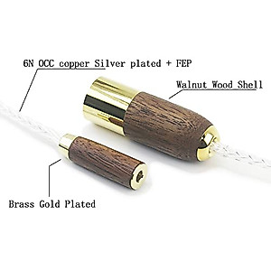 NewFantasia 4-pin XLR Balanced Male to 4.4mm Balanced Female Headphone Audio Adapter Cable 8 Cores 6N OCC Copper Single Crystal Silver Plated Wire Walnut Wood Shell