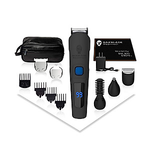 baKblade 11-in-1 Mens Grooming Kit for Manscaping - BODBARBER - Electric Beard Trimmer for Men, Groin Groomer, Body Groomer, Nose & Ear Groomer - Cordless & Waterproof Hair Clippers - Men Gift Set