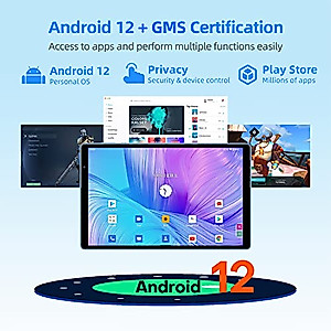 TECLAST Tablet 10 inch Android 12 Tablets, P25T 64GB ROM 1TB Expand Tablets, Android 12 3GB RAM Wi-Fi 6 Tablet PC, Tableta with 1.8Ghz 4-core CPU, 2.4g+5g WiFi, 10.1'' IPS Screen,Dual Cameras, Stereo