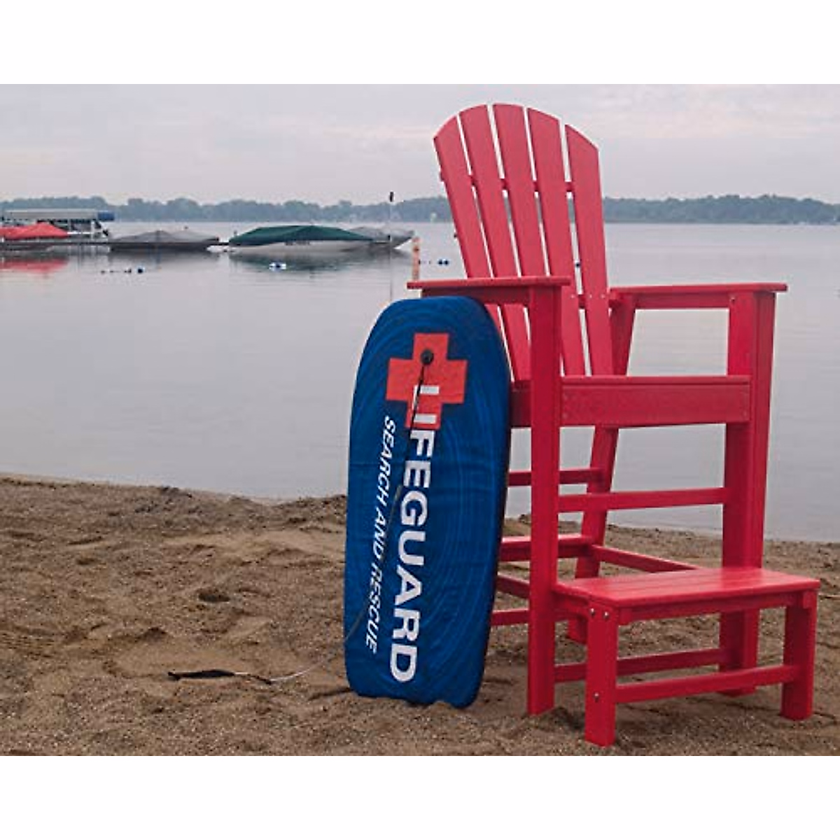 POLYWOOD SBL30SR South Beach Lifeguard Chair, Sunset Red