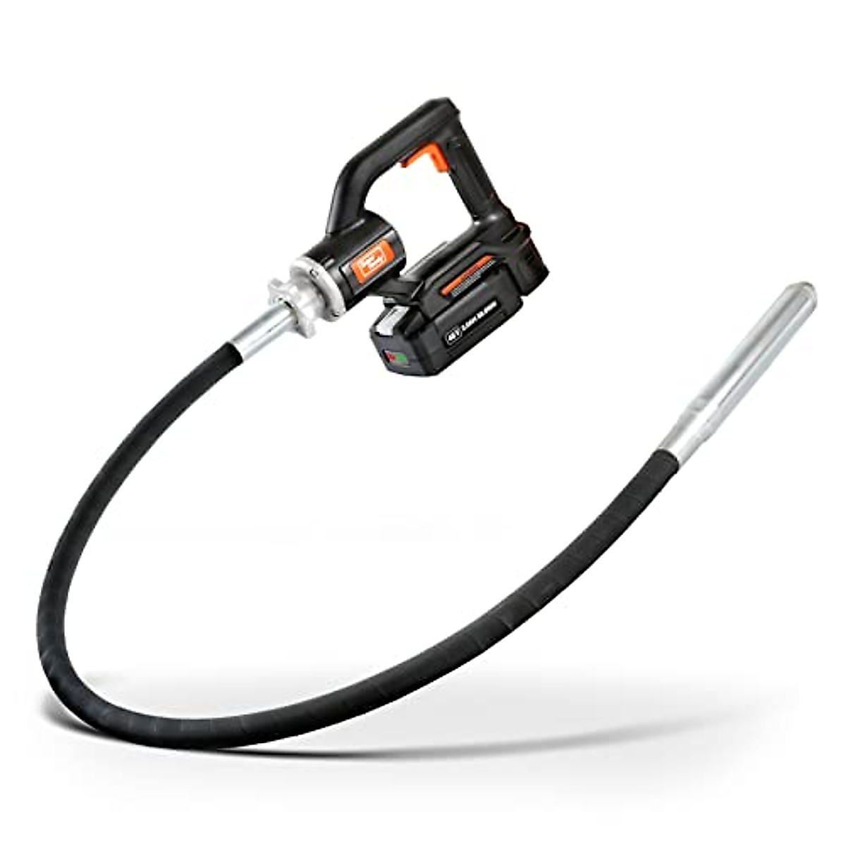 SuperHandy Concrete Vibrating Power Tool, 13k VPM, 4.9’ Ft Flex Hose Immersion Shaft, Cement Vibrator, Cordless Handheld 48V 2Ah Battery, Brushless Motor - Remove Air Bubble, Level & Mix Concrete