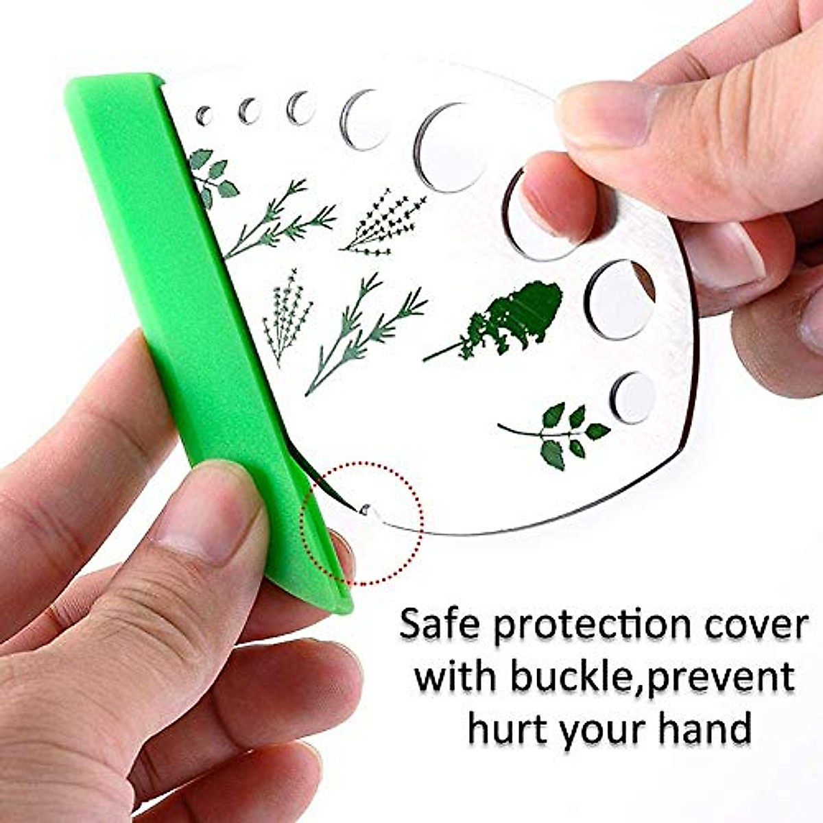 Herb Stripper, Jiaedge Green 9 holes Stainless Steel Kitchen Herb Leaf Stripping Tool, Metal Herb Pealer Suit for Kale, Collard Greens, Thyme, Basil, Rosemary Stripper