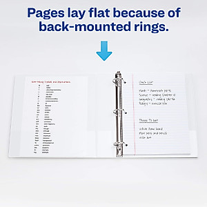 Avery Durable View 3 Ring Binder, 1/2 Inch Slant Rings, 1 White Binder (17002)
