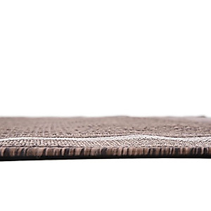 Unique Loom Outdoor Border Collection Area Rug - Soft Border (9' x 12' Rectangle, Brown/ Ivory)