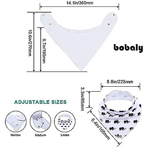 Bobaly Baby Infant Bandana Bibs with Teether (6-Pack Flower Set)