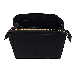 ZARSIO Felt Purse Organizer Insert Bag Organizer, a Set of 2 (Black)