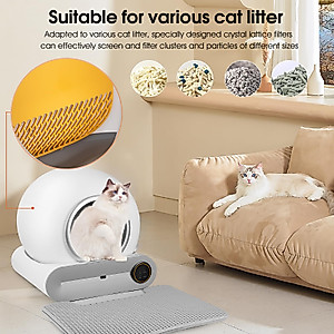 Self-Cleaning Cat Litter Box, Large Automatic Litter Box with App Control & Smart Health Monitor, Integrated Safety Protection & Odor Eliminator, Smart Cat Litter Box for Multi Cats