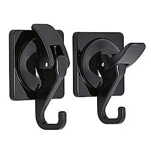 YSSILADI Shower Suction Cup Hooks, 2 Garland Hooks, Matte Black Decorative Hooks, Waterproof Towel Hooks, Removable Shower Wall Hooks, 15lb Command Hooks, Reusable Robe Hooks