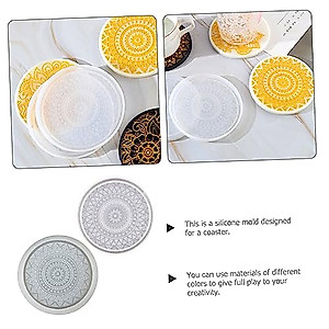 TEHAUX 2pcs House Decorations for Home Tool Tray Silicone Molds Silica Gel Silicone Coaster Mould Coaster Mold Silicone Tray Mold Base Diffuser Stone Epoxy Mold Round Tea Coaster