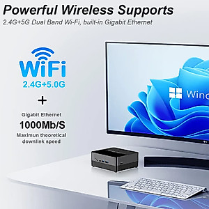 Mini PC 16GB DDR4 1000GB / 1TB NVMe M.2 SSD Intel Core i5-8279U Windows 10 / Windows 11 Upgradable Mini Desktop Computer up to 4.1Ghz 4K HD, Gigabit Ethernet, Dual HDMI, WiFi, 4 USB3.0 Micro PC