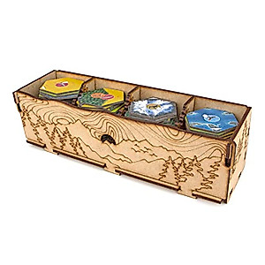 TowerRex Board Game Organizer for Cascadia board game box, Cascadia board game organizer, Cascadia board game components storage insert accessory