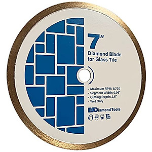 7" Diamond Saw Blades for Glass Mosaic, 5/8" Arbor