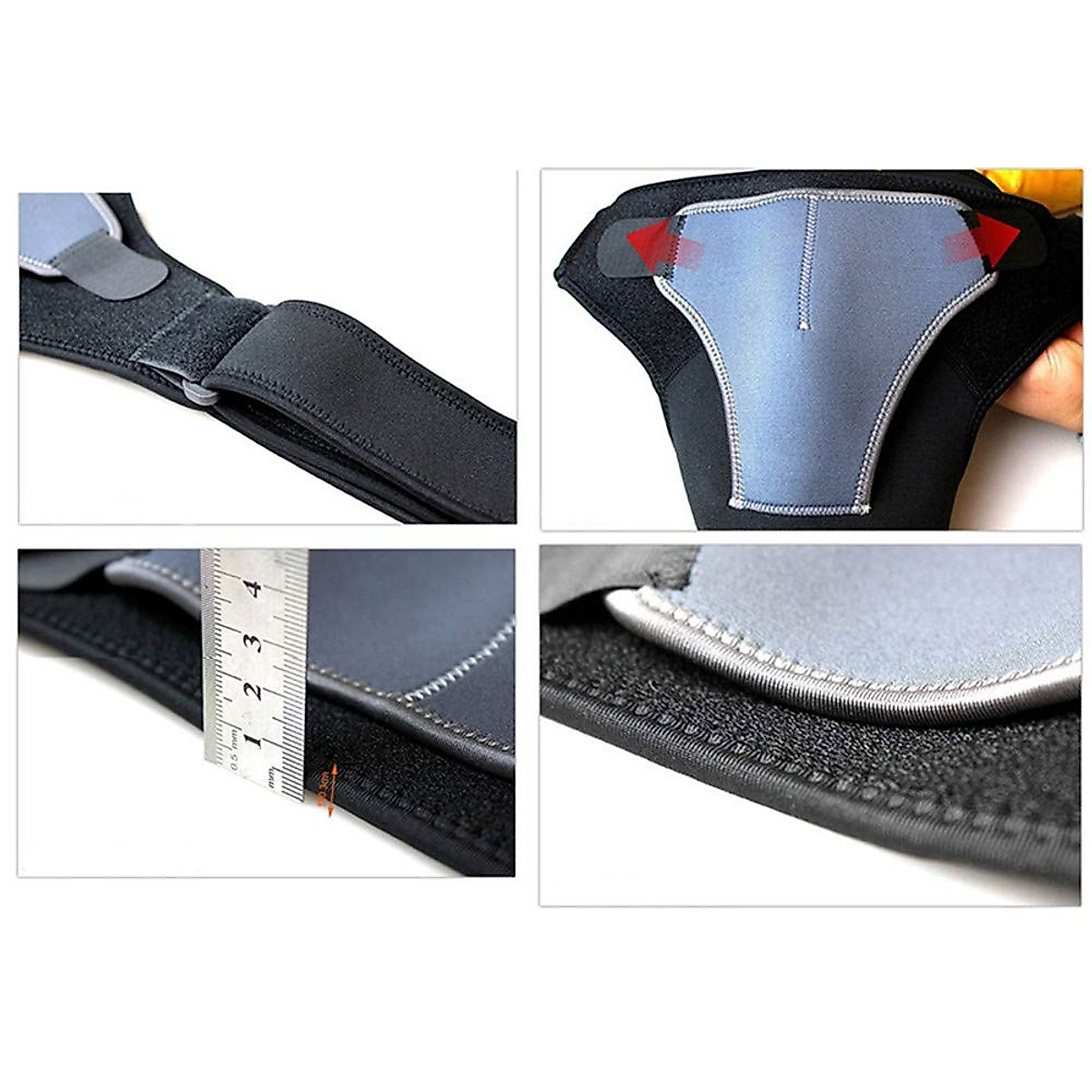 Runworld Adjustable Shoulder Brace Lightweight Gym Sports Therapy Neoprene Shoulder Support Strap Wrap for Men Women Dislocated AC Joint Pain Relieve, Injury Prevention and Recovery (Left Shoulder)