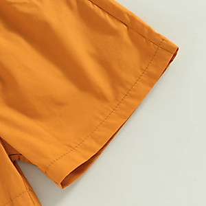 Balaflyie Toddler Boy Easter Outfits Short Sleeve Bunny Shirt Button Down Blouse Solid Shorts Set Summer Clothes (Dark Blue, 18-24 Months)