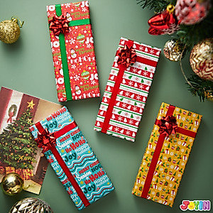 JOYIN 9PCS Present Gift Card Box with Bow, Christmas Cash Money Holder Boxes, Present Card Holder, Xmas Party Favor Gift Wrapping Boxes (6.5'' x 2.8'' x 0.8'')