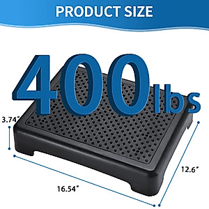 Stepping Stool for Adults & Seniors, Heavy Duty Portable One Step Stool Anti Slip Mobility Daily Aids Indoor/Outdoor Wide Safety Platform for Stairs/Kitchen/Bed/SUV Cars, Black