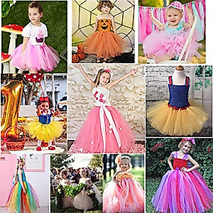 ICOSHOW Sparkling Tulle Rolls, 15” by 30 Yards (90FT) Glitter Tulle Spool Ribbon Fabric for Wedding Birthday Bridal Shower Tutu Skirt Party Gift Wrapping (White)