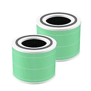 2-Pack Core 300 Replacement Filter Compatible with LEVOIT Core 300 and Core 300S Air Purifier, H13 True HEPA, High-Efficiency Activated Carbon, Replace Core300-RF-TX, Green