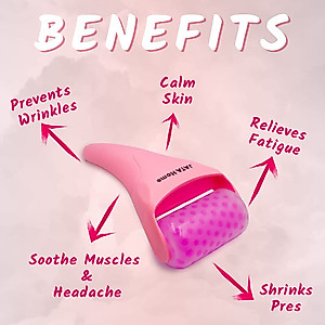 Ice Roller, Cold Facial Ice Roller Massager for Eye Puffiness, Ice Roller For Face, Facial Beauty Ice Roller Skin Care Tools, Ice Rollers for Women Facial Massager for Minor Injury Roller(Pink)