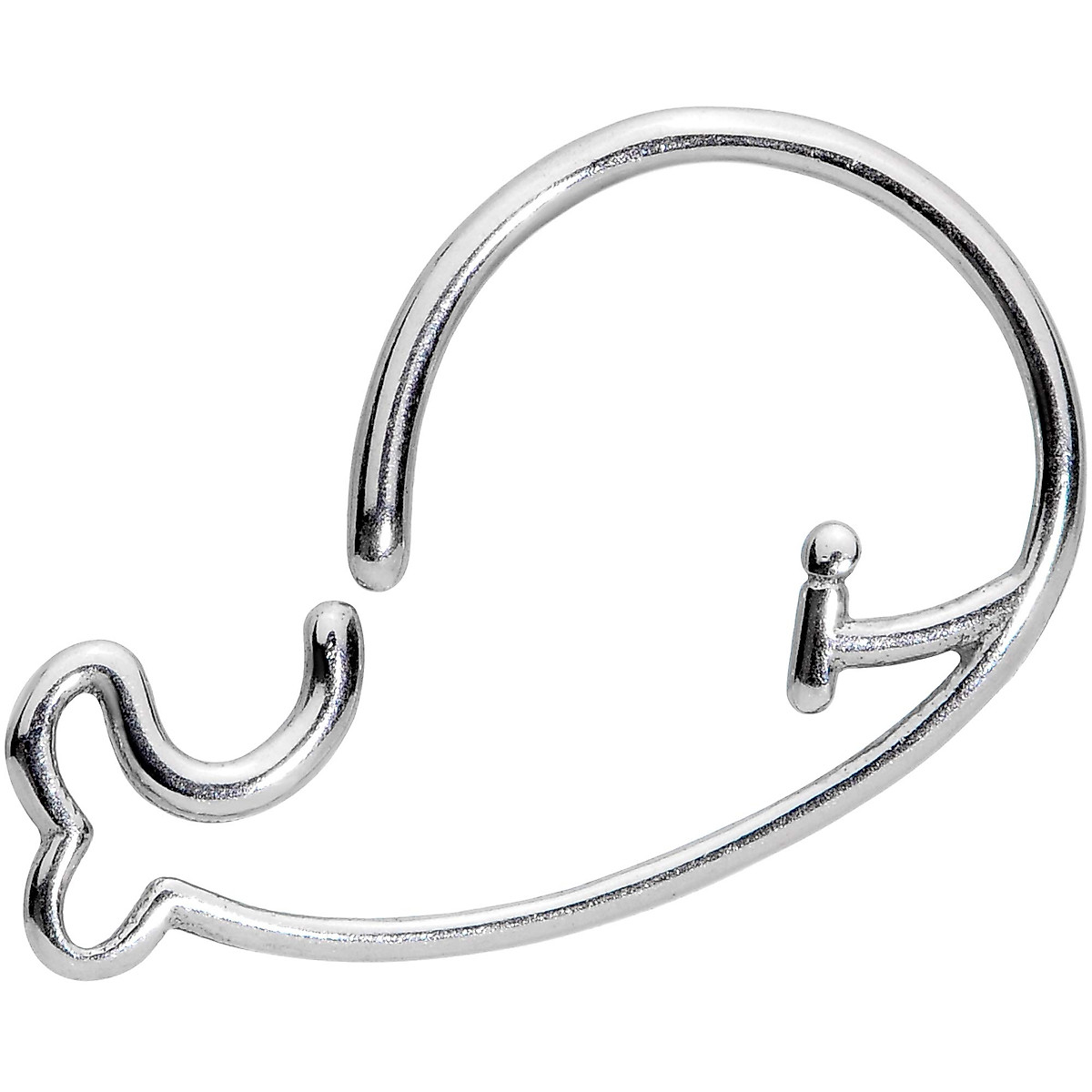 Body Candy Unisex 18G Stainless Steel Whale Closure Ring Daith Helix Tragus Rook