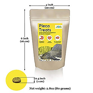 JOR Pleco Treats, Disc-shaped Supplement Bottom Feeders, Strengthens Overall Development, Supports Better Digestion, 2.8 oz. per Pack