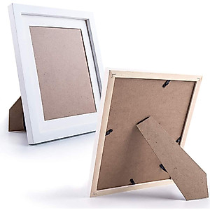 8x10 White Picture Frames Nature Solid Wood 6 Pack for Wall Mounting and Tabletop Display