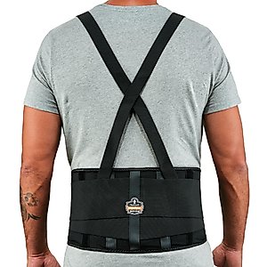 Ergodyne ProFlex 100 Back Support Brace, 8" Spandex Belt, Adjustable, Removeable Straps